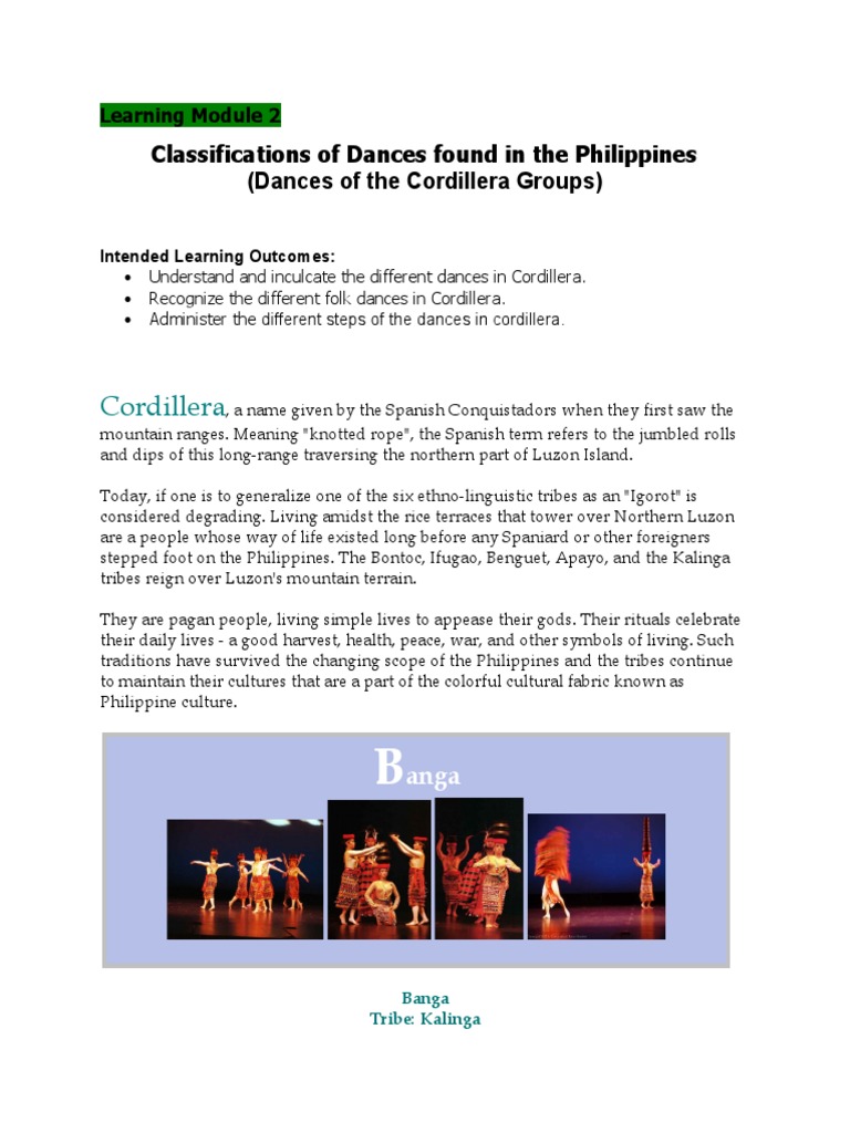 Cordillera: Classifications of Dances Found in The Philippines (Dances ...
