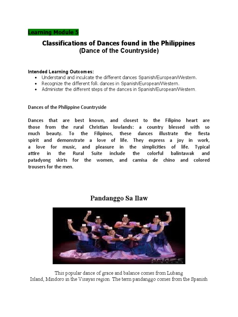 Classifications of Dances Found in The Philippines (Dance of The ...