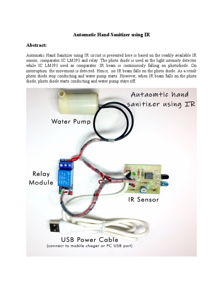 Automatic Hand Sanitizer Using IR | PDF | Printed Circuit Board | Diode