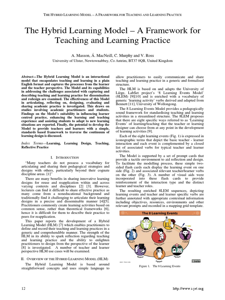 Hybrid Learning Model for Educators | PDF | Instructional Design | Learning