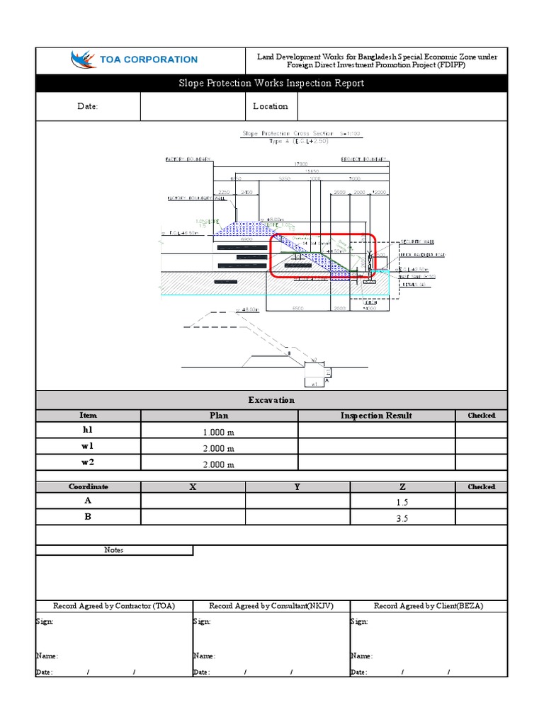 Slope Inspection Report for Excavation | PDF | Industries | Business