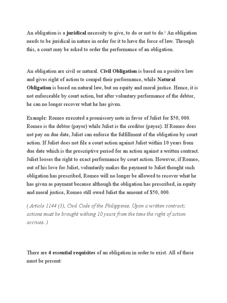 Obligation Is Based On Natural Law, But On Equity and Moral Justice ...