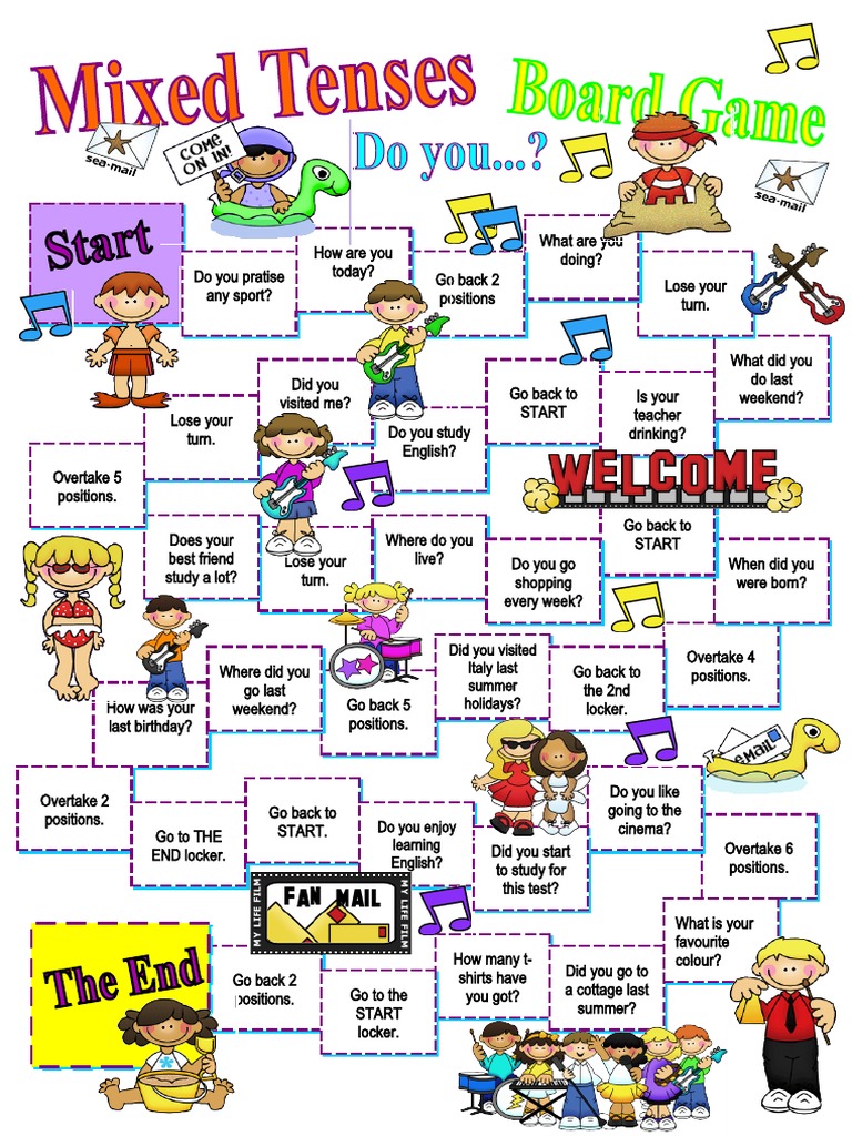 Mixed Tenses Board Game | PDF