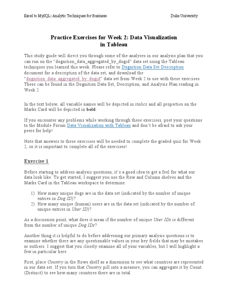 Tableau Data Visualization Exercises | PDF | Dogs | Outlier