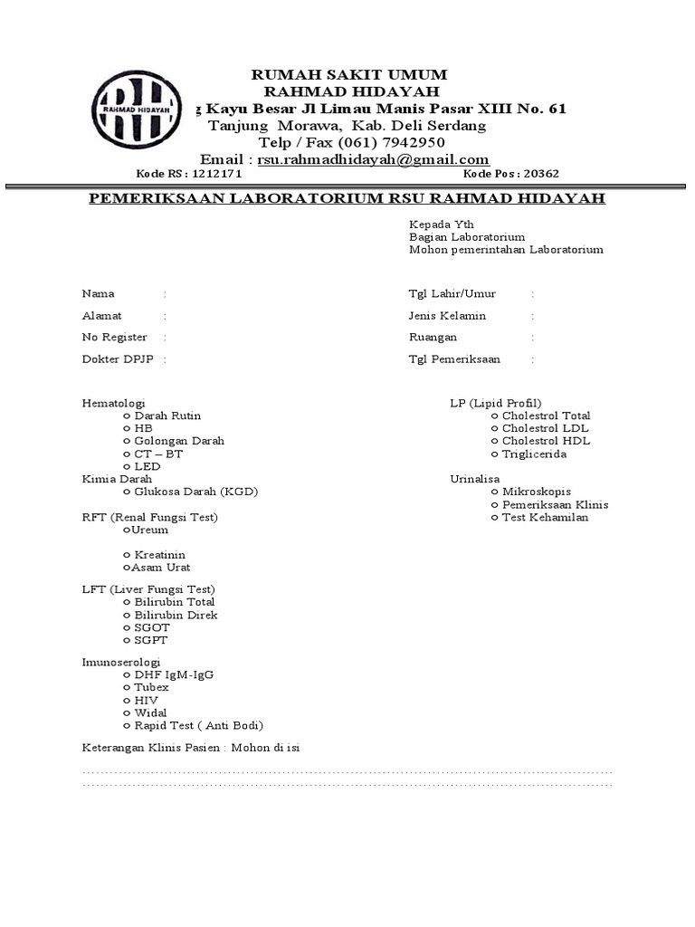 Pengantar Lab Rsu RH | PDF