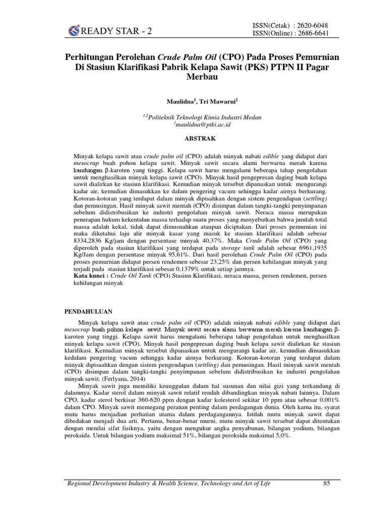 Perhitungan CPO | PDF