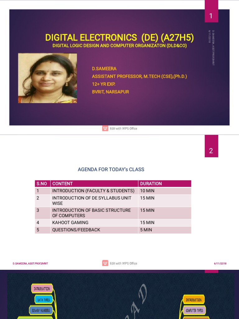 Digital Electronics (De) (A27H5) : Digital Logic Design and Computer Organizaton (Dld&Co) | PDF ...