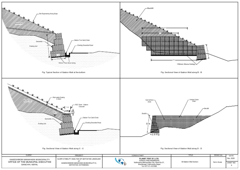 All Gabion Wall Section-Final Print | PDF | Soil | Civil Engineering