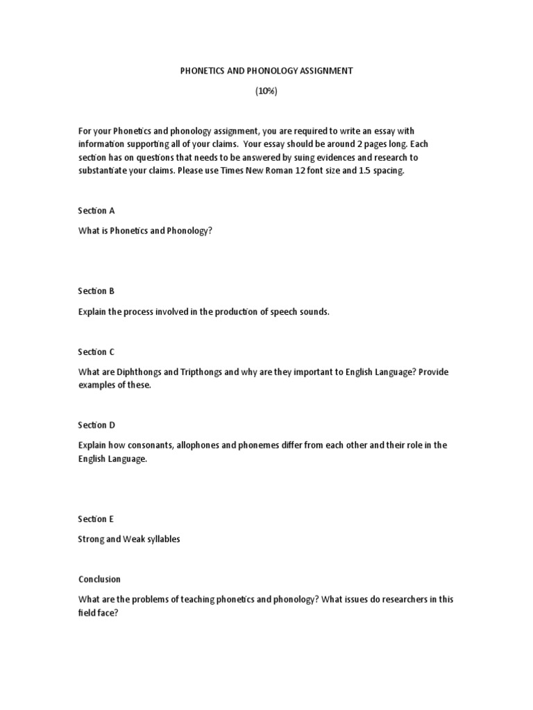 Phonetics and Phonology Assignment | PDF | Career & Growth