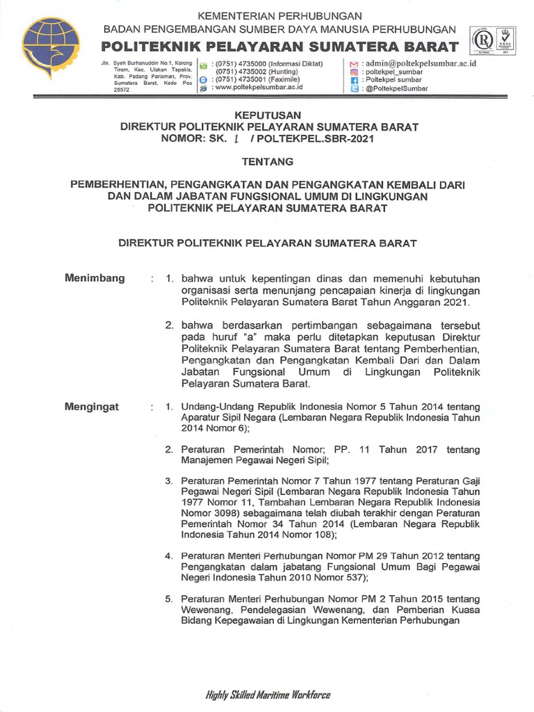 Sk. Penempatan PNS 2021 | PDF