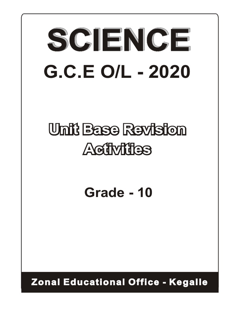 Grade 10 Science Revision Activities | PDF