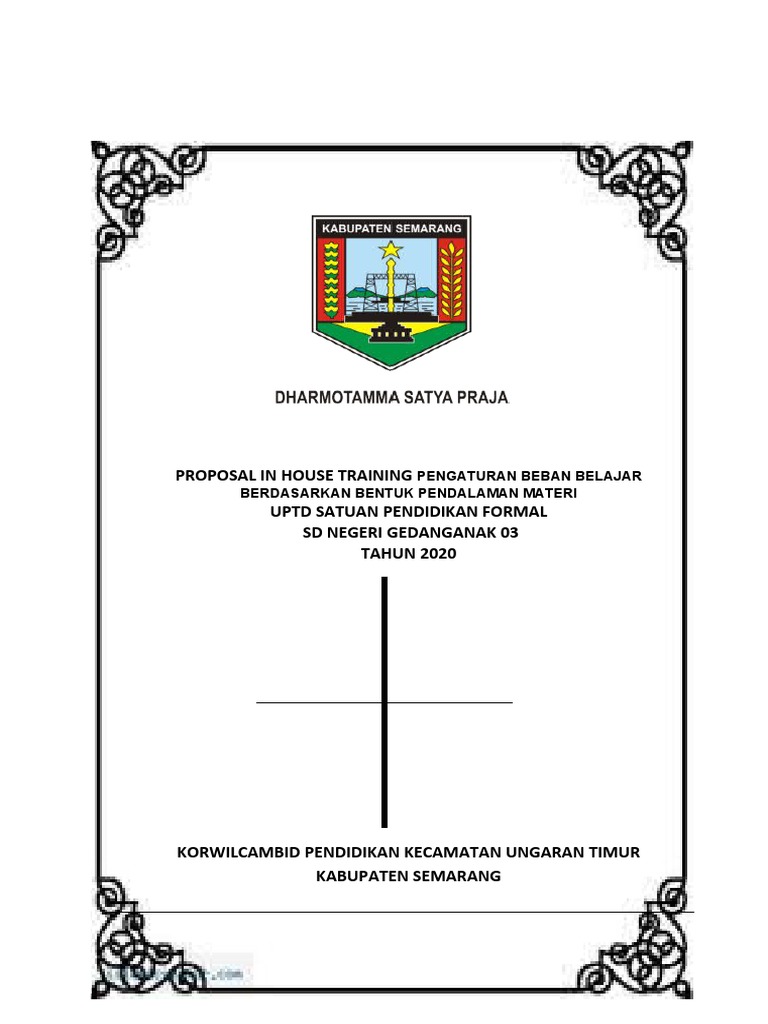 Proposal in House Training 2020 SD Gedanganak 03 | PDF