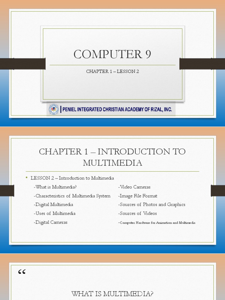 COMPUTER9.C1Lesson2 - Introduction To Multimedia | PDF | Multimedia ...