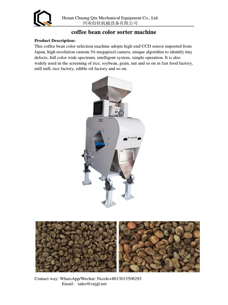 Coffee Bean Color Sorter Machine: Product Description | PDF | Machines ...