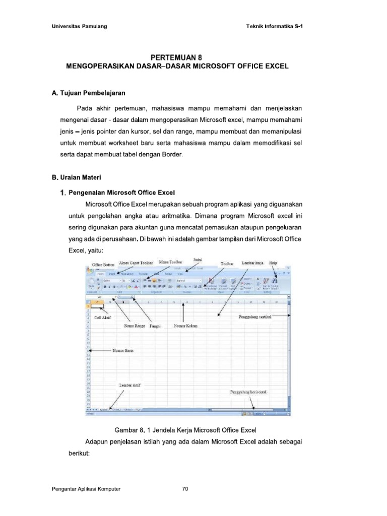 TPL0243 - 08 - Mengoperasikan Dasar-Dasar Microsoft Office Excel | PDF