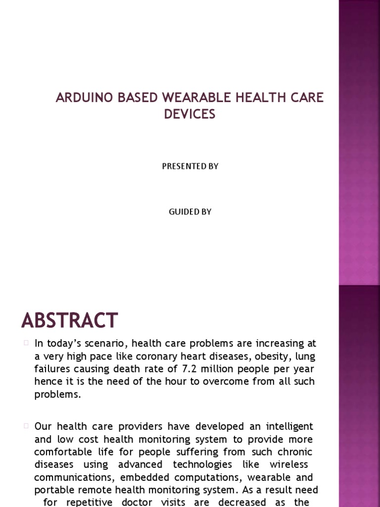 Arduino Based Wearable Health Care Devices | PDF | Monitoring (Medicine ...