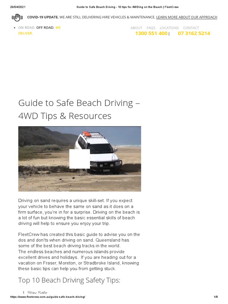 Guide To Safe Beach Driving - 10 Tips For 4WDing On The Beach ...