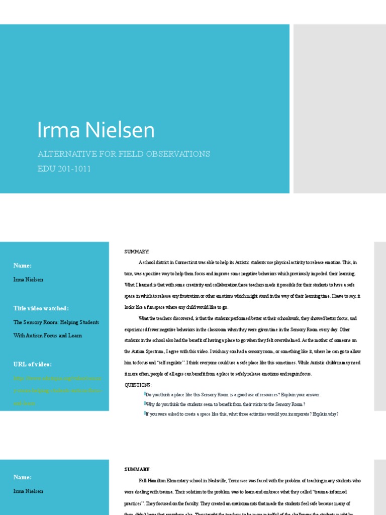 Alt For Field Observations 1 | PDF | Project Based Learning | Teachers