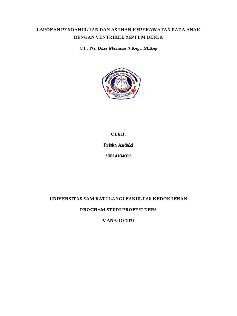 Laporan Pendahuluan Dan Askep VSD | PDF
