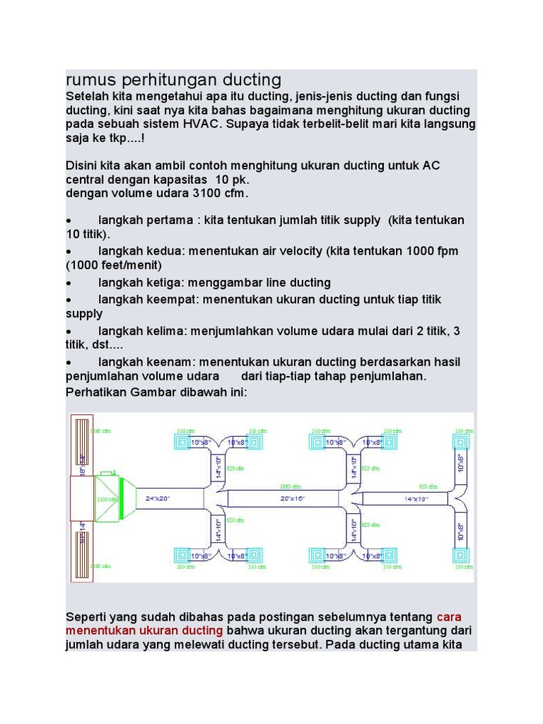 Rumus Perhitungan Ducting | PDF