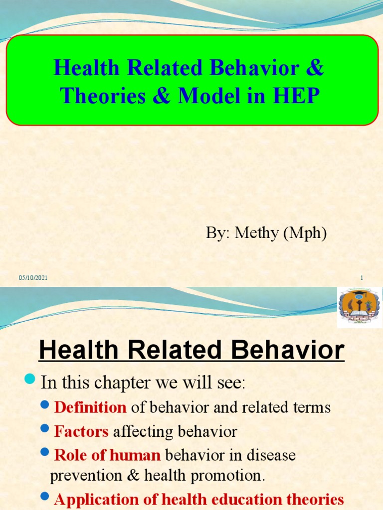 II - Health Related Behavior | PDF | Behavior | Cognition