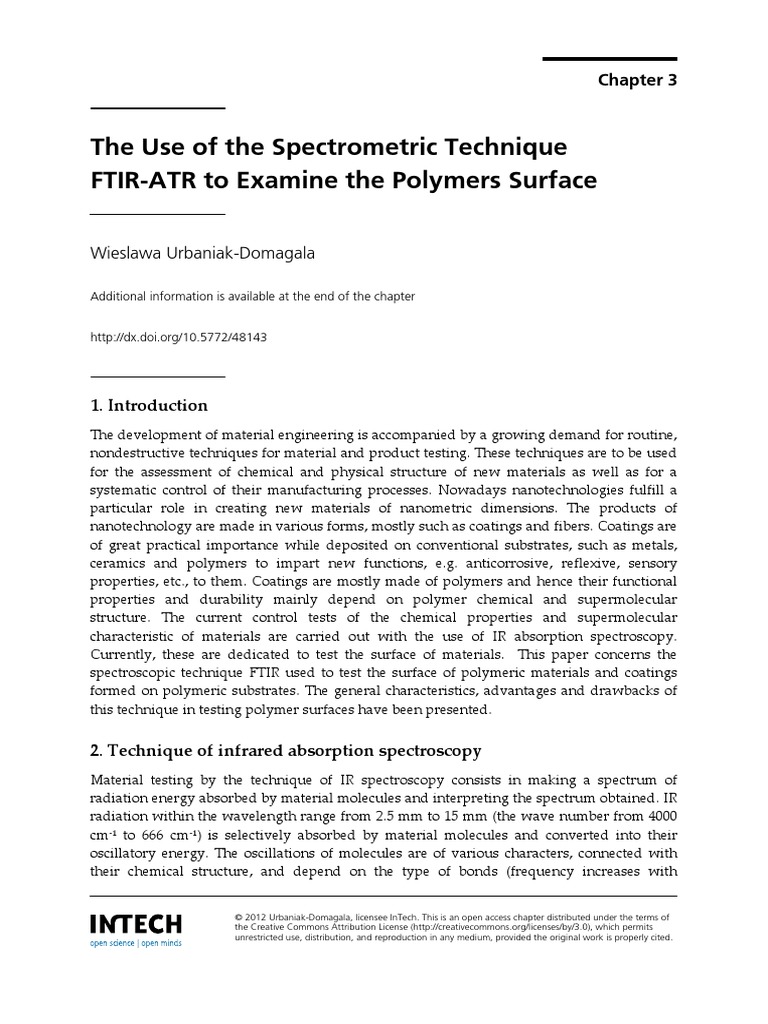 FTIR - Polymer Analysis | PDF | Infrared Spectroscopy | Absorption ...