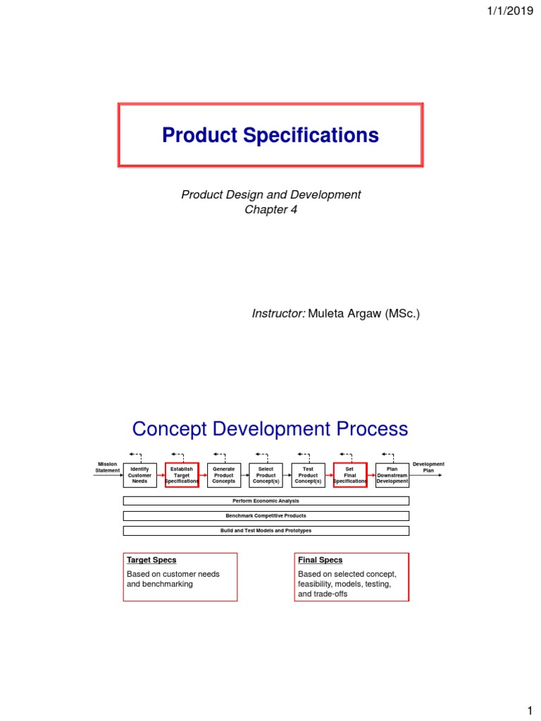 Product Specifications Development Guide | PDF | Benchmarking | Trade Off