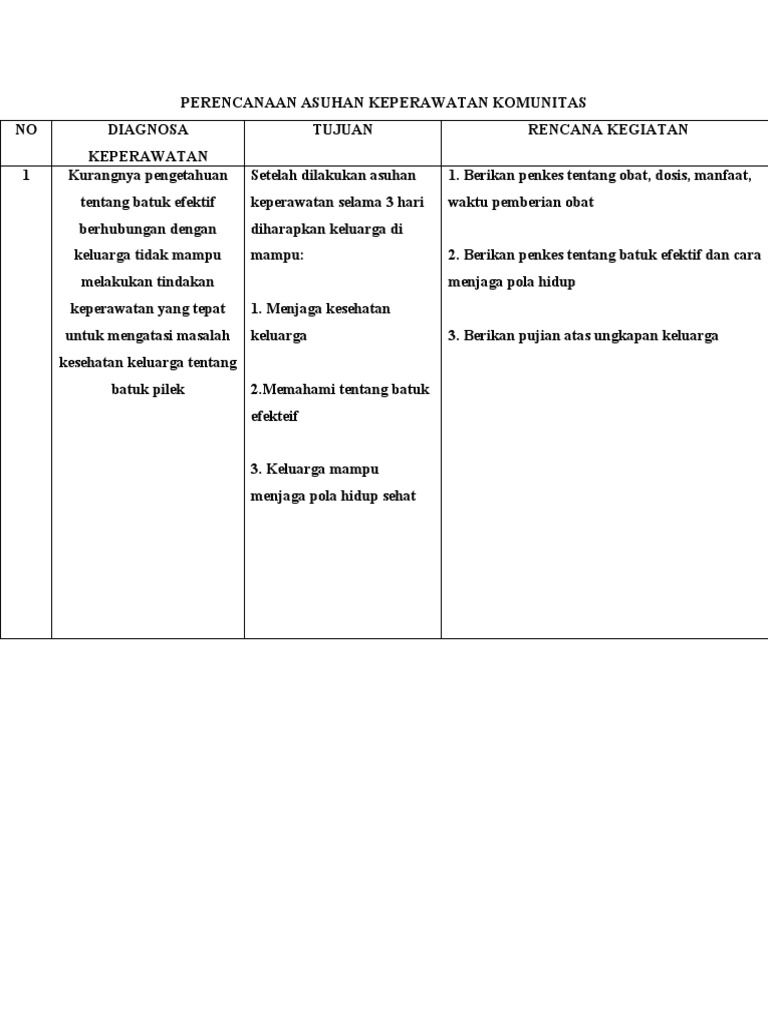 Diagnosa Dan Perencanaan Asuhan Keperawatan Komunitas | PDF | Kesehatan Holistik