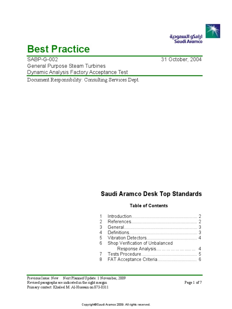 SABP G 002 Aramco | PDF | Bearing (Mechanical) | Engineering