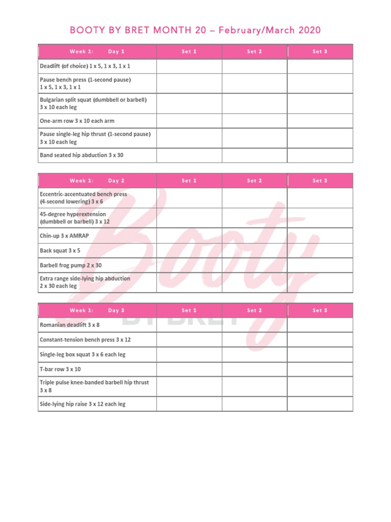 BBB Month 20 Workout Log | PDF | Physical Exercise | Human Anatomy