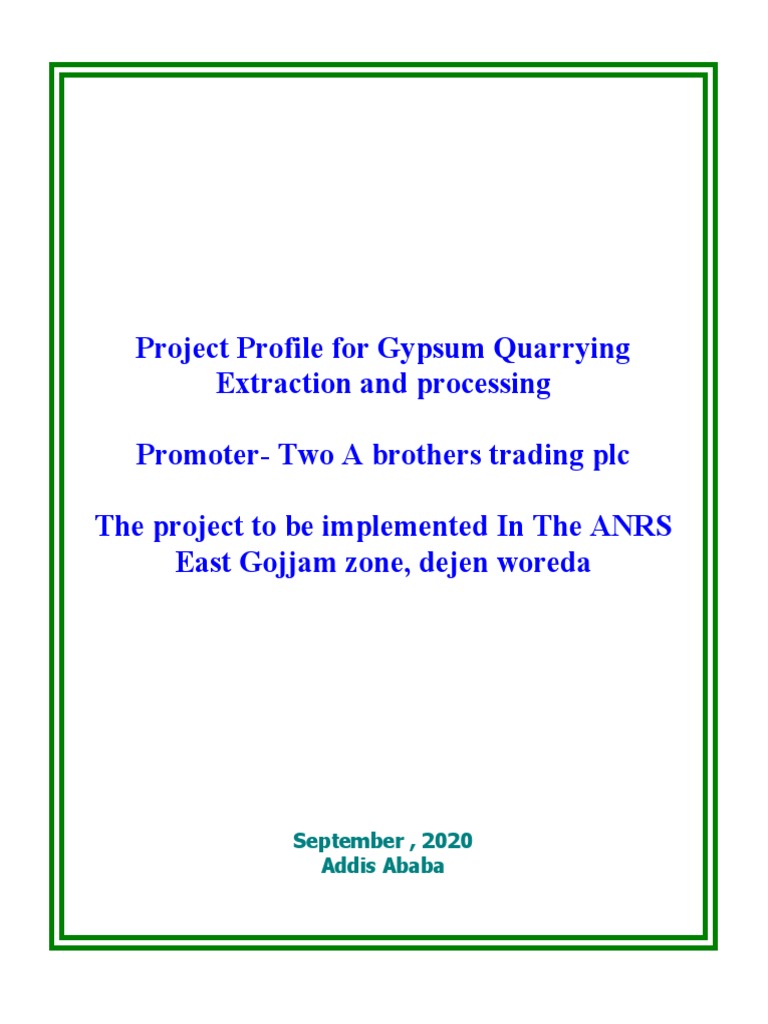 GYPSUM Project - Final | PDF | Economic Growth | Mill (Grinding)