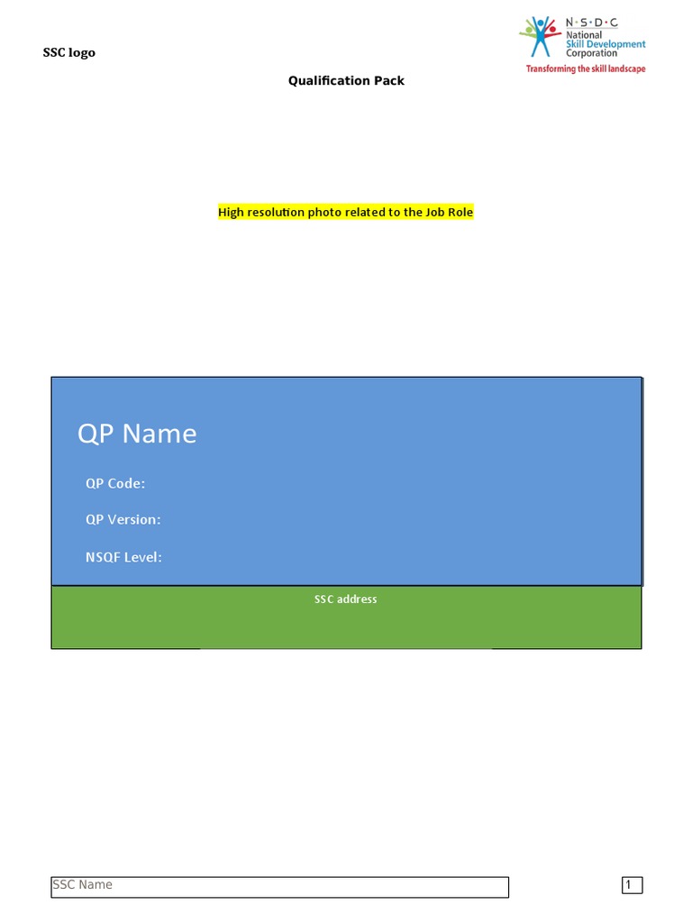 Qualification Pack QP Template SIP | PDF | Vocational Education | Human ...