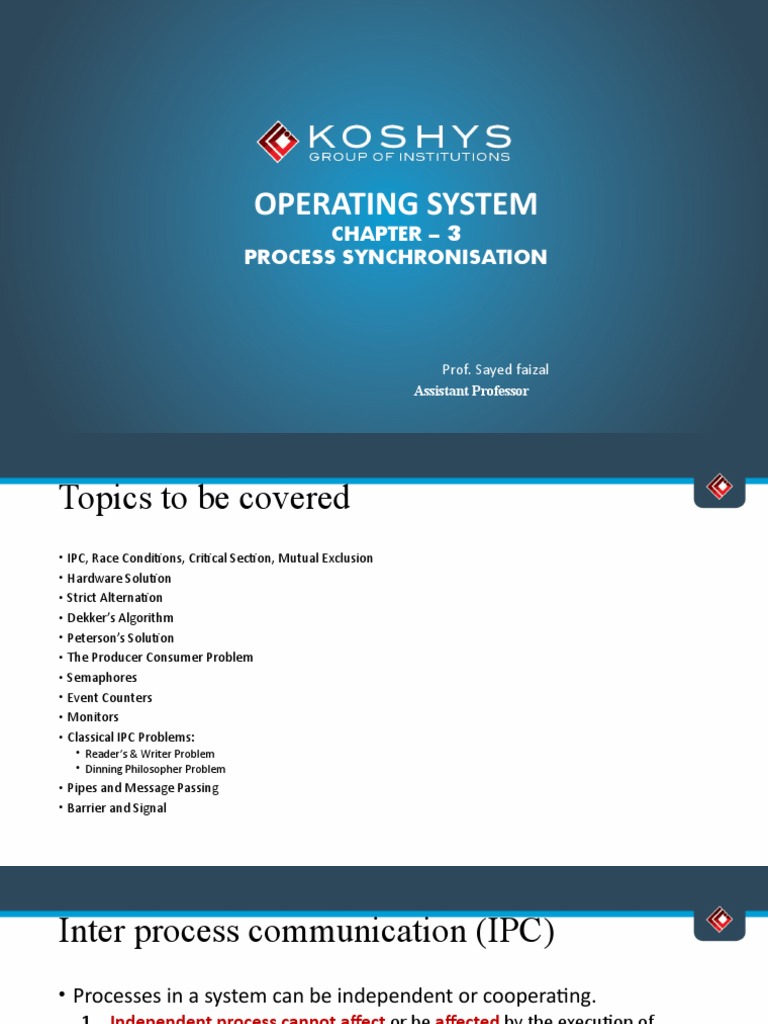 Operating System Chapter Process Synchronisation Pdf Process Computing Concurrent
