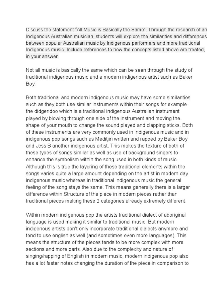 Indigenous Music: Tradition vs. Modernity | PDF | Indigenous ...