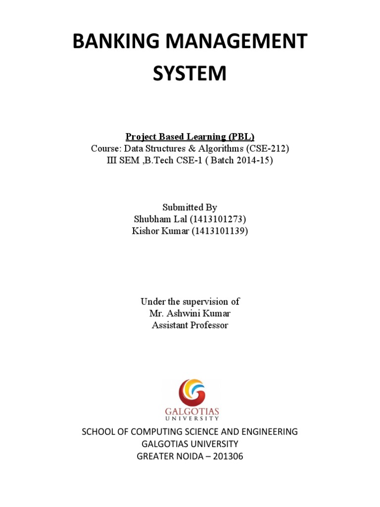 Banking Management System | PDF | Software Testing | Class (Computer ...