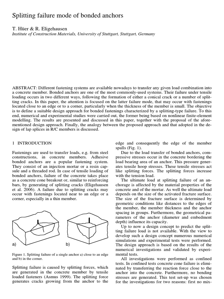 Splitting Failure Mode | PDF | Fracture | Young's Modulus