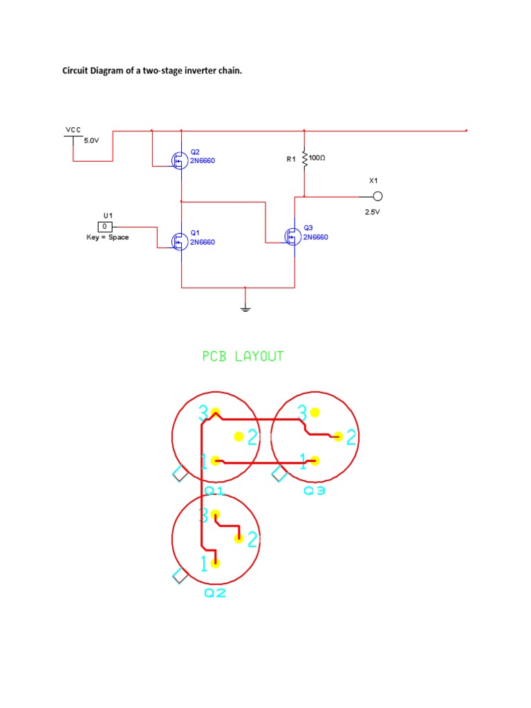 Circuit Diagram of A Two-Stage Inverter Chain.: VCC 5.0V | PDF