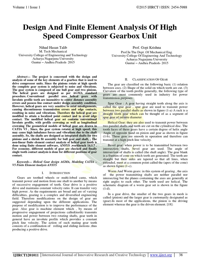 Design and Finite Element Analysis of Hi | PDF | Gear | Machines
