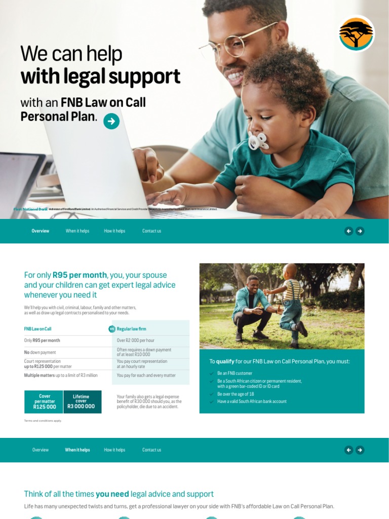 FNB Law on Call Personal Plan Overview | PDF | Contractual Term | Insurance