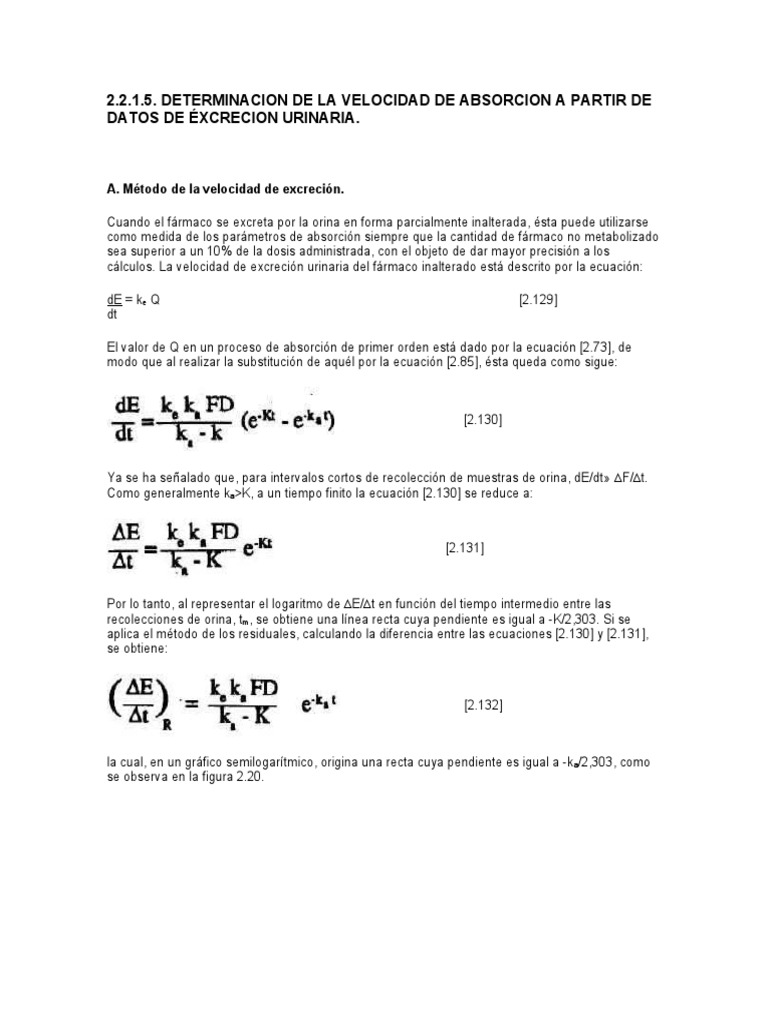 Método de Wagner y Nelson en Excreción Urinaria | PDF | Ecuaciones ...