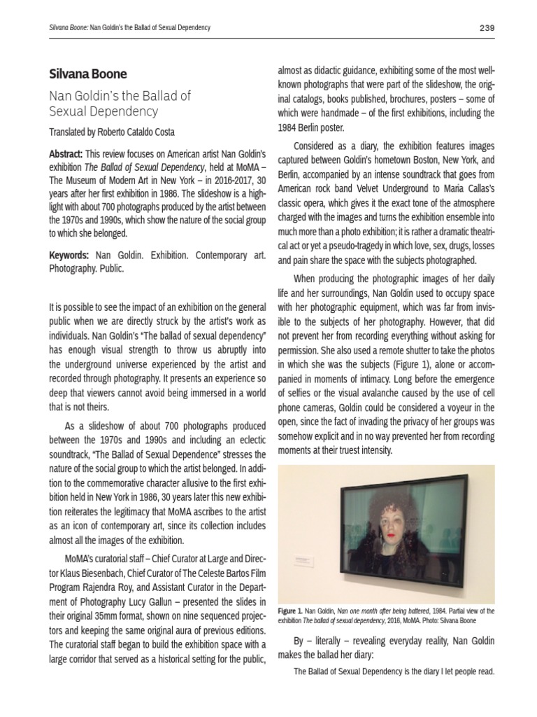 Nan Goldins The Ballad Of Sexual Dependency Pdf International Standard Serial Number
