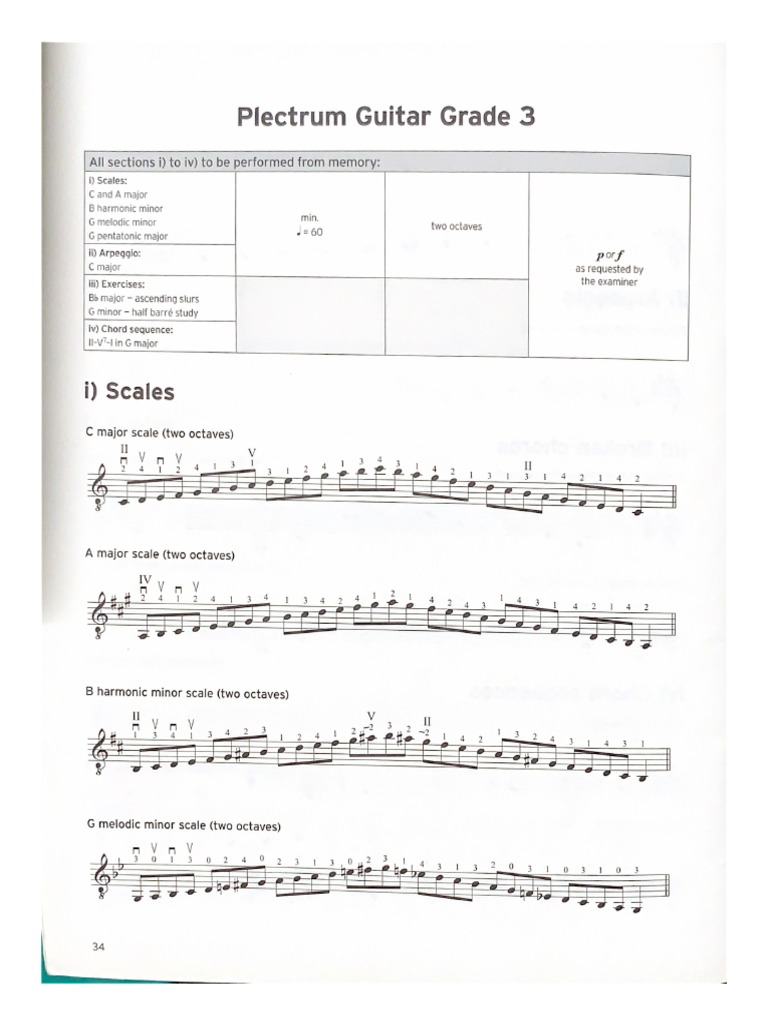 Trinity Grade 3 Scales and Arpeggios | PDF