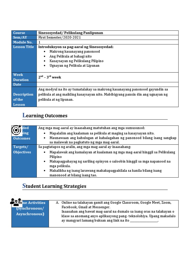 Lspu Module 1 Sinesos | PDF