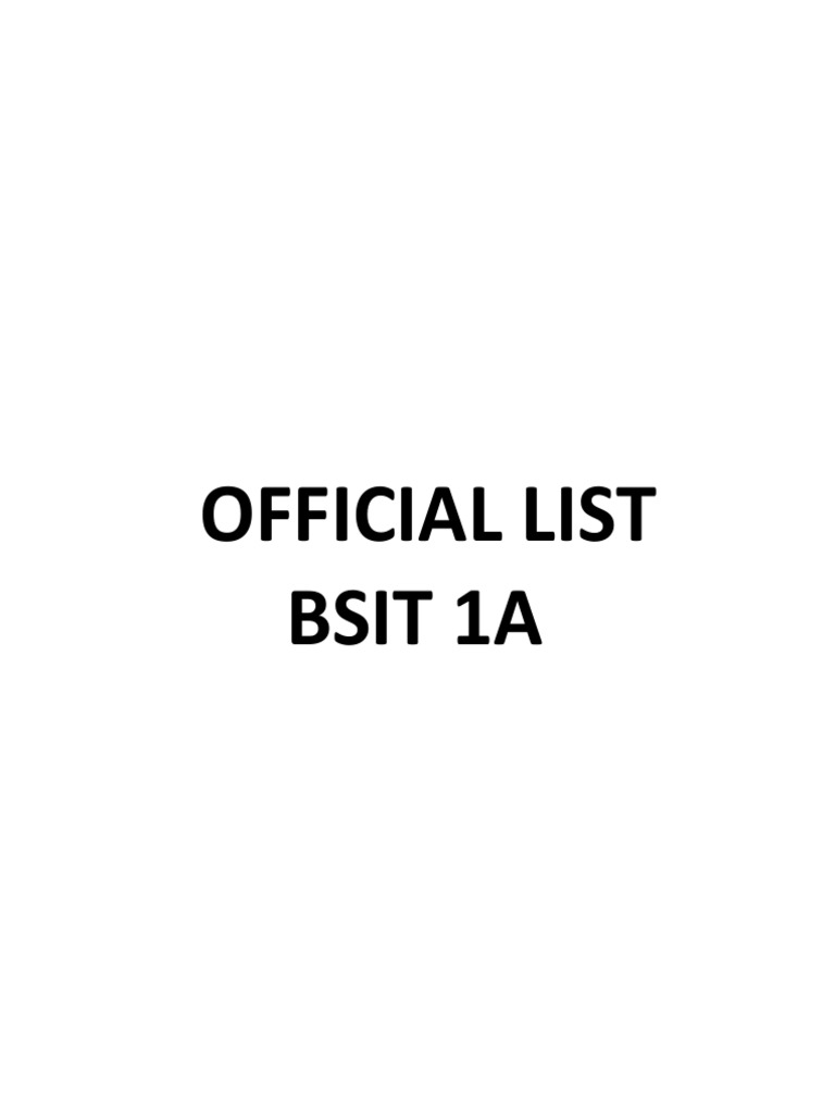 Official List Bsit 1A | PDF