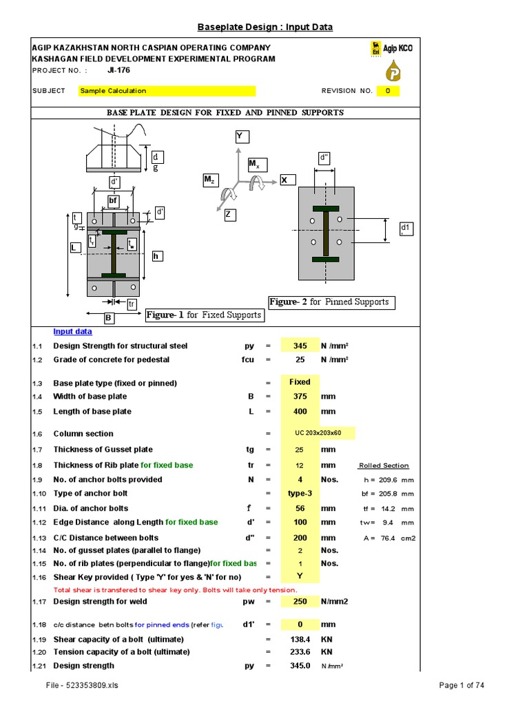 Base Plate Design Example | PDF | Mechanical Engineering | Structural ...