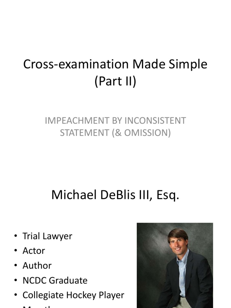 Impeachment Techniques for Cross-Examination | PDF | Witness ...