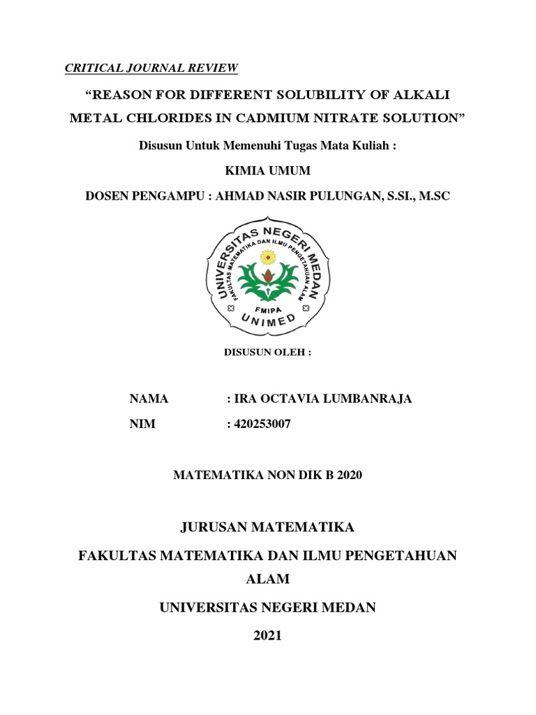 PSM20B CJR Kimia Umum Iraoctavialumbanraja | PDF
