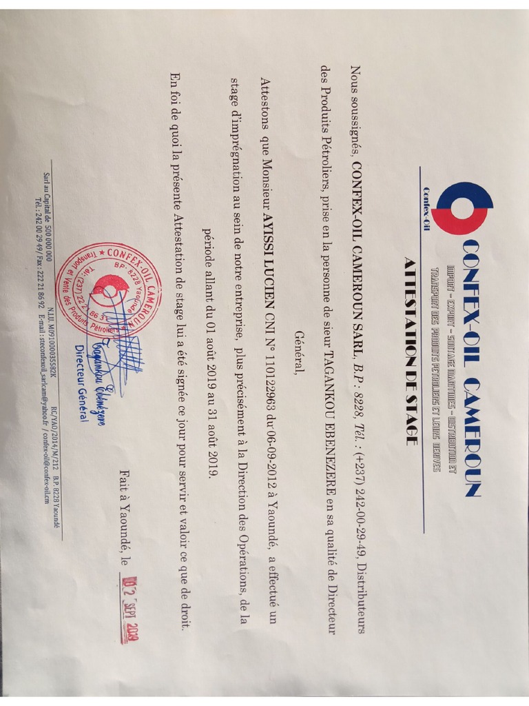 Attestation de Stage | PDF