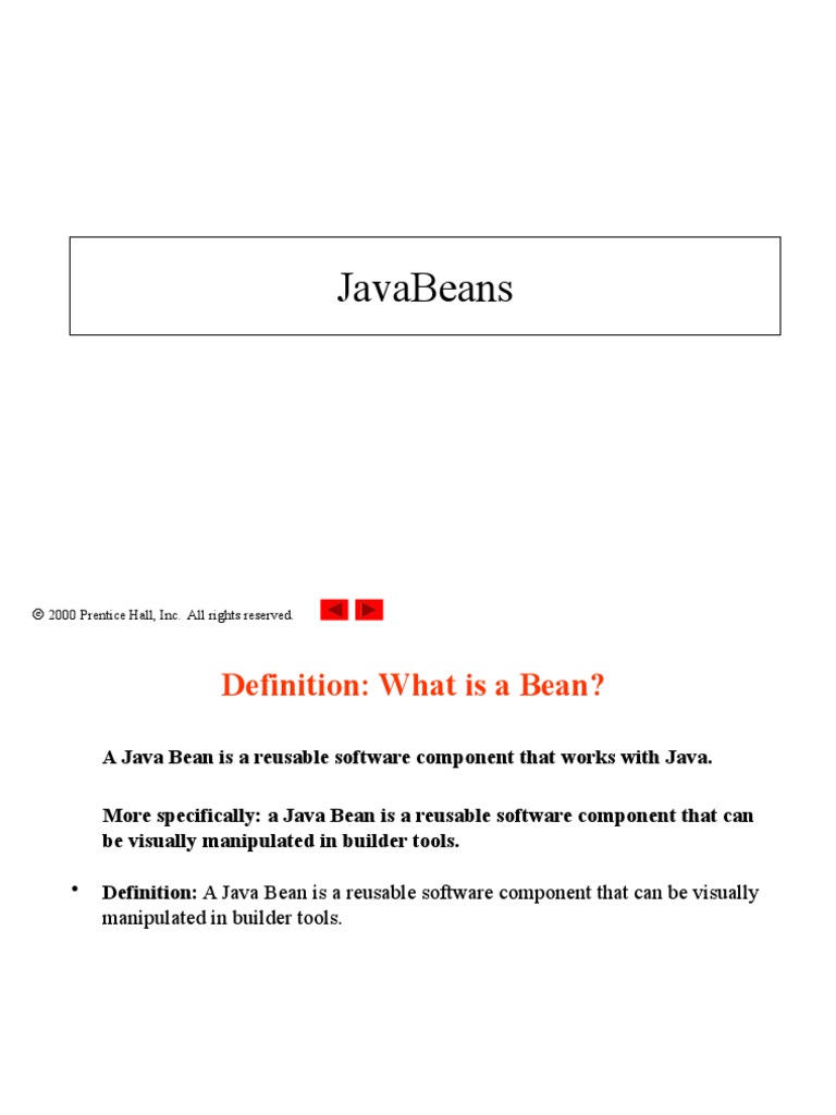 Javabeans: 2000 Prentice Hall, Inc. All Rights Reserved | Descargar ... Javabeans: 2000 Prentice Hall, Inc. All Rights Reserved | Descargar ...