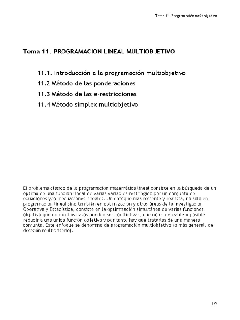 Multiobjetivo | PDF | Optimización Matemática | Programación lineal